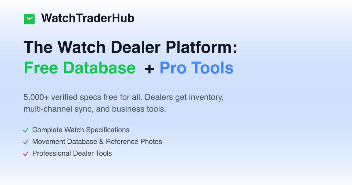 Watch Database & Dealer Software | 5,000+ References | WatchTraderHub